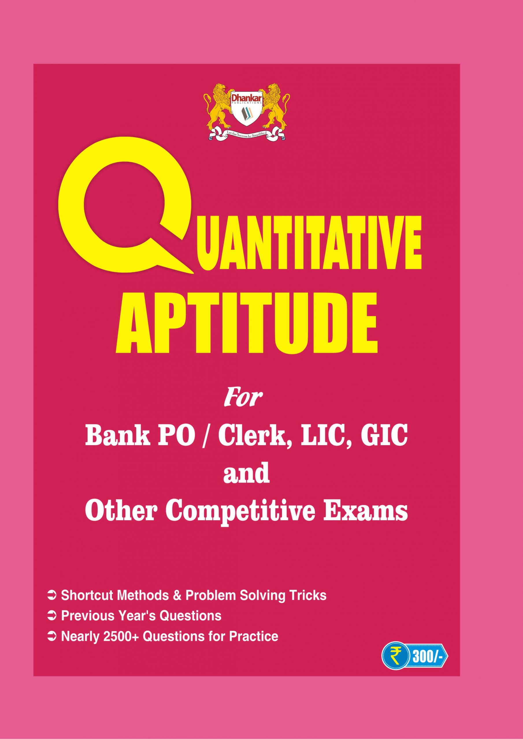 Quantitative Aptitude Book for Bank PO / Clerk, LIC, GIC, Railway Exam